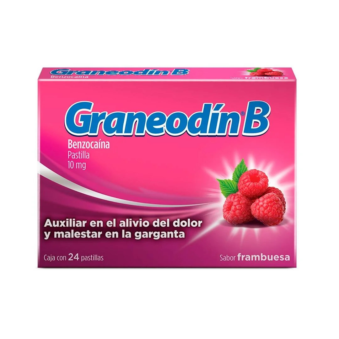 GRANEODÍN B 10 MG FRAMBUESA 24 PASTILLAS – GRSDeteccion
